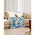 Baby Blue Bedroom Chinoiserie Hydrangea Floral Minimalist Botanical ...