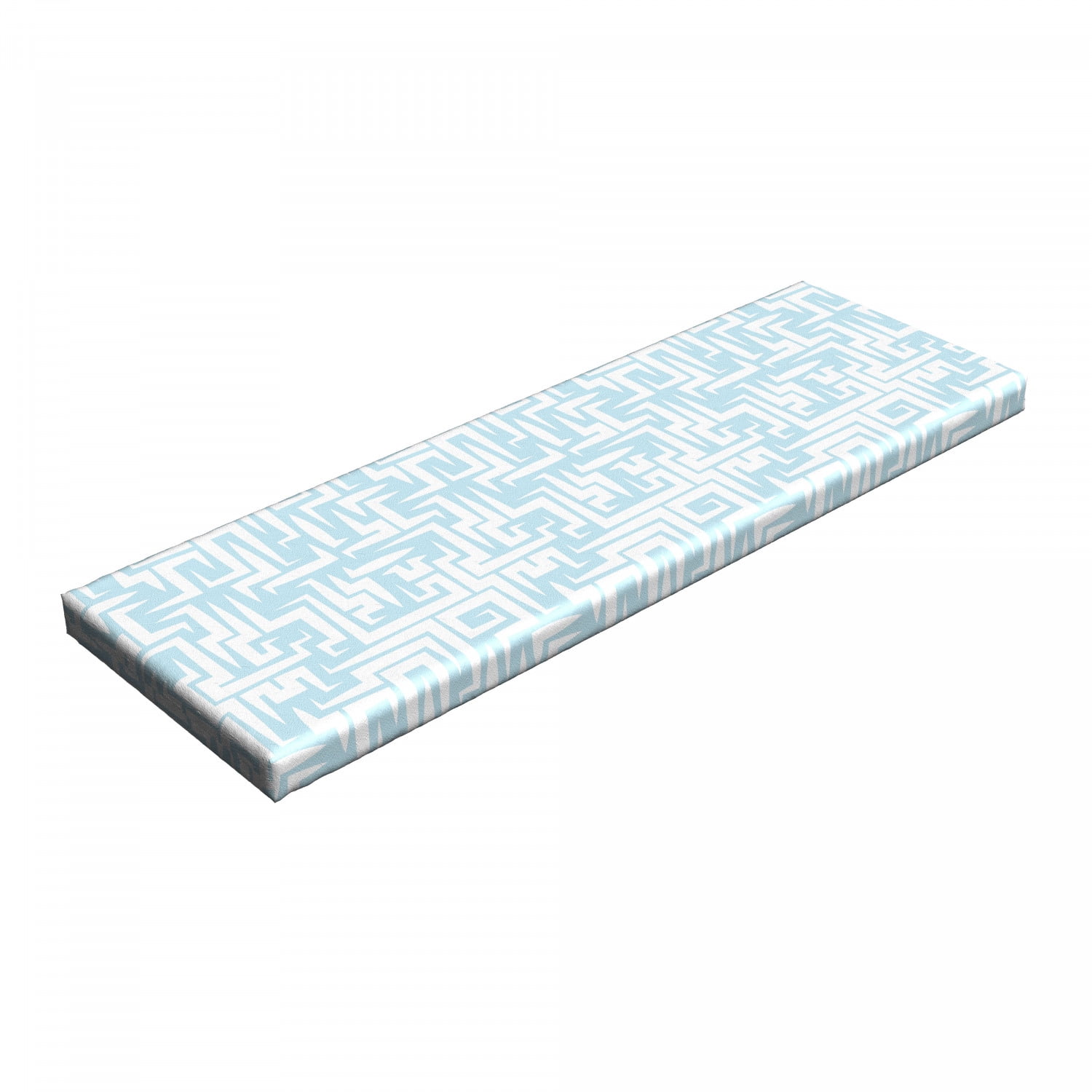 Baby Blue Bench Pad, Monochromatic Abstract Tangled Maze Look Geometric ...