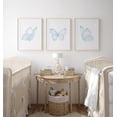 Baby Blue Butterfly Minimalist Nursery Wall Art Set 3 Unframed Paper ...