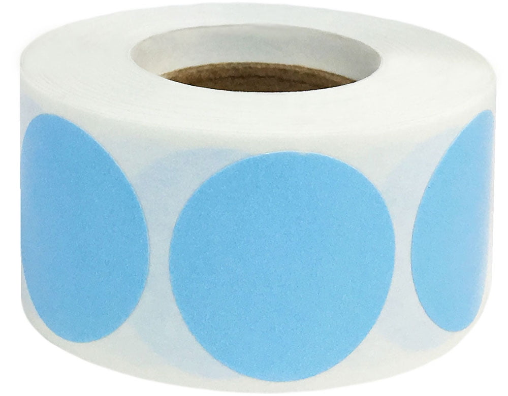 Baby Blue Circle Color Dot Stickers | 1" Inch Round | 500 Pack ...