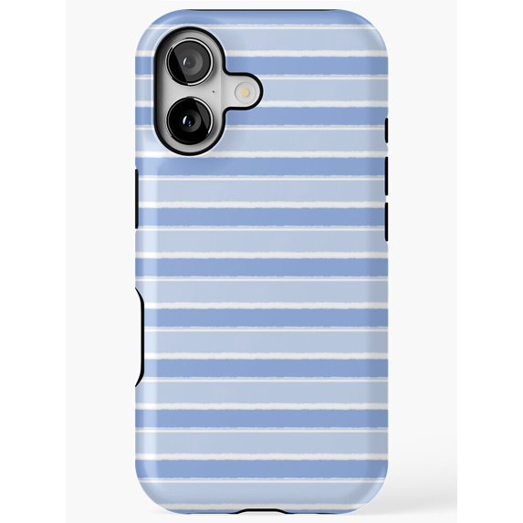 Baby Blue Cottage Stripes Soft Retro Pattern iPhone Case 11 12 13 14 15 ...