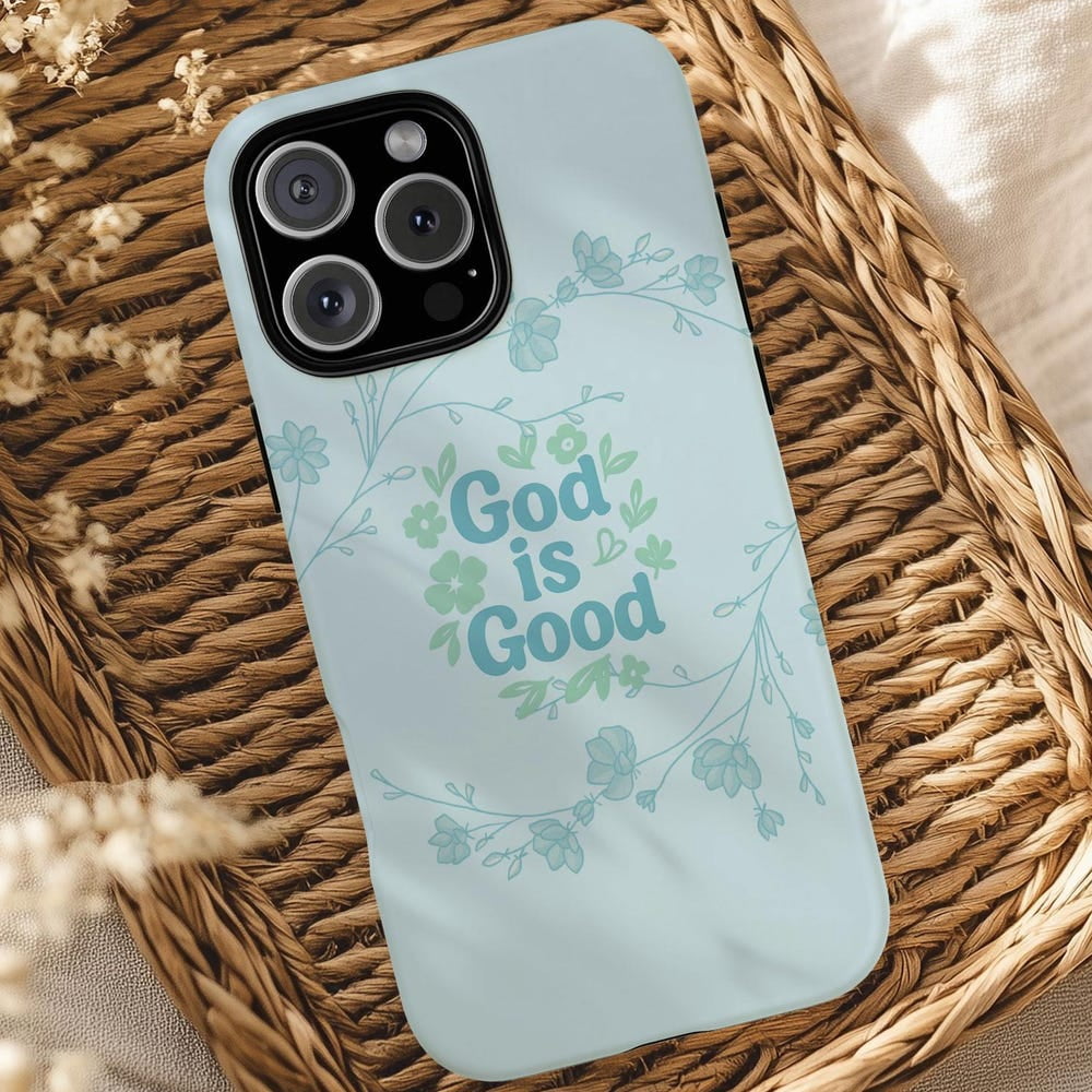 Baby Blue God is Good Floral Christian Religious Phone Case for iPhone ...
