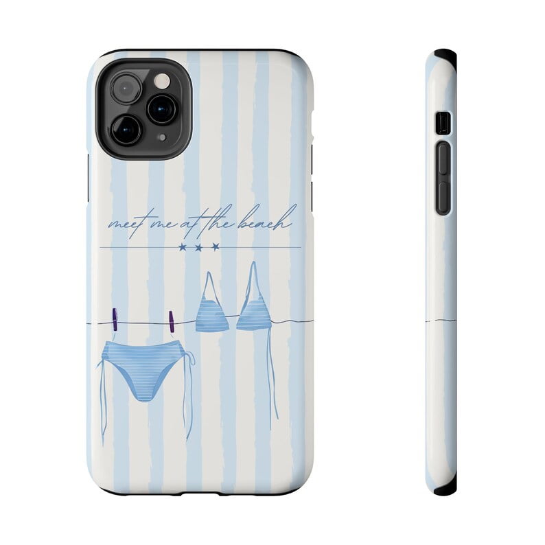 Baby Blue Meet Me at the Beach Phone Case for iPhone 11 12 13 14 15 16 ...