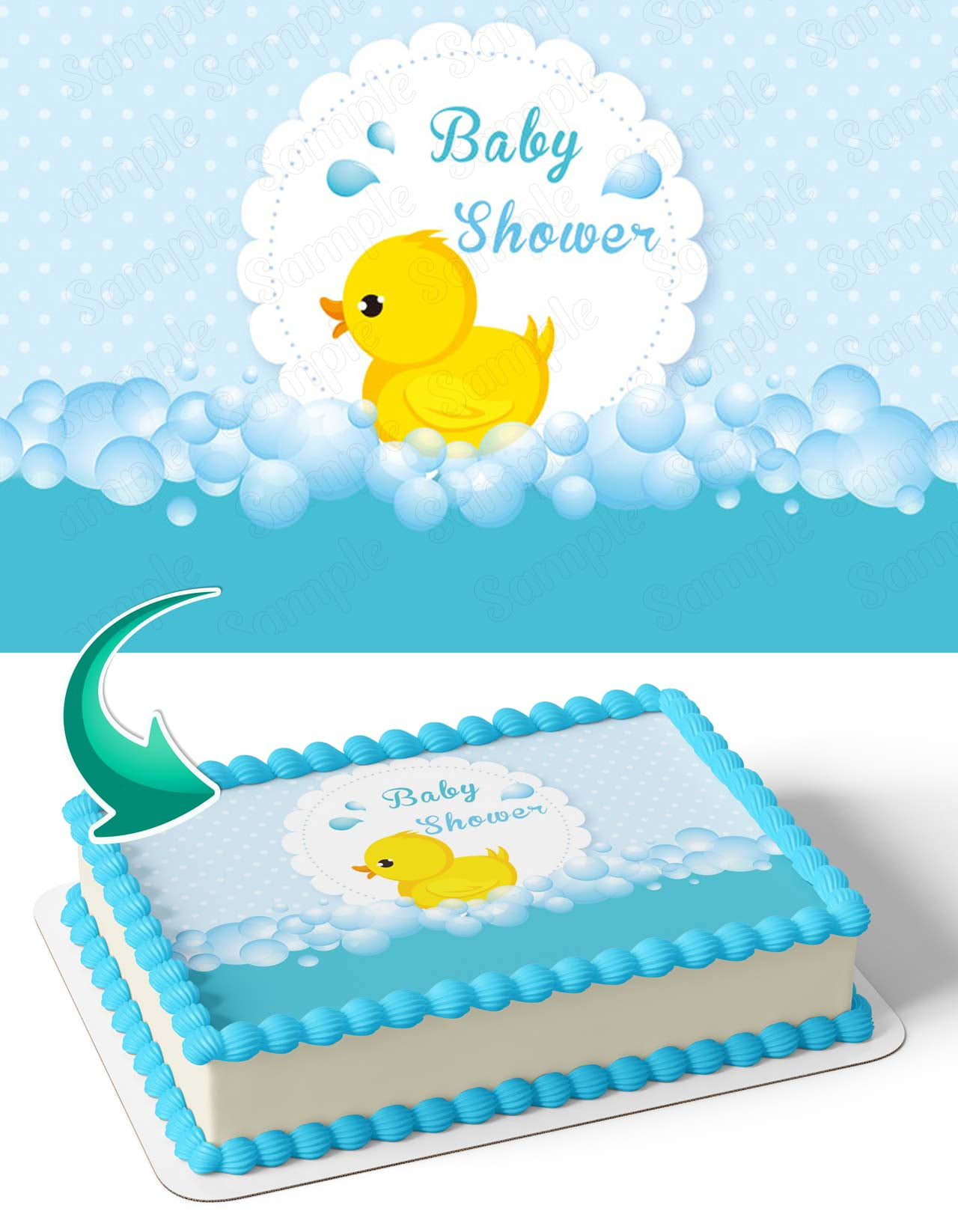 Baby Blue Newborn Baby Shower Little Yellow Duck Bubble BYD Edible ...