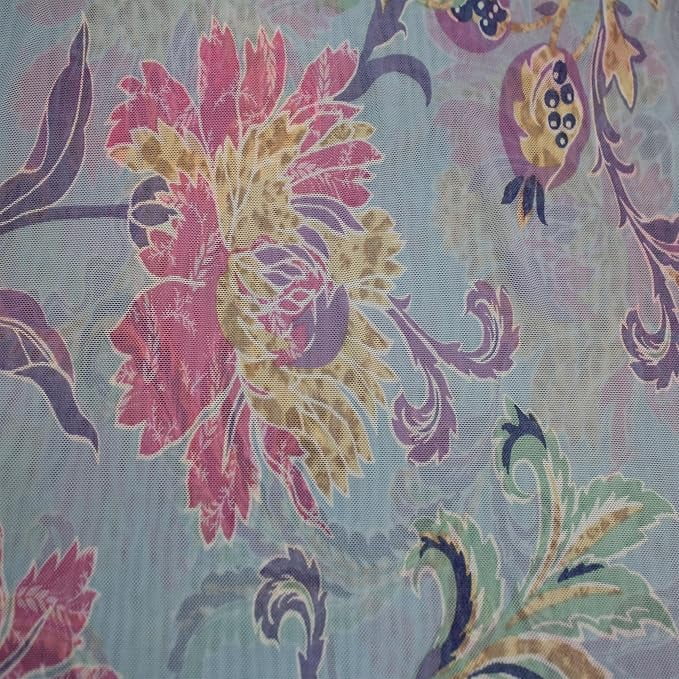 Baby Blue Orchid 60" Wide Poly Spandex Sheer Lace Power Mesh Fabric ...