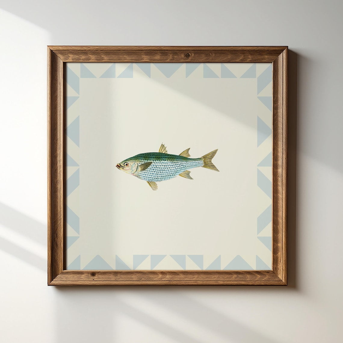 Baby Blue Quilted Rainbow Fish Square Print, Instant Trendy Decor ...