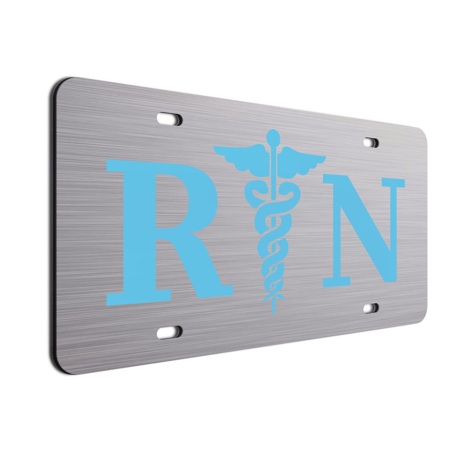 Baby Blue RN Nurse Brushed Aluminum ACM License Plate Medical Car Tag ...