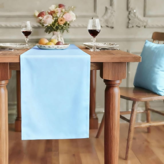 Baby Blue Table Runner 48 Inch - Waterproof, Washable & Reusable ...