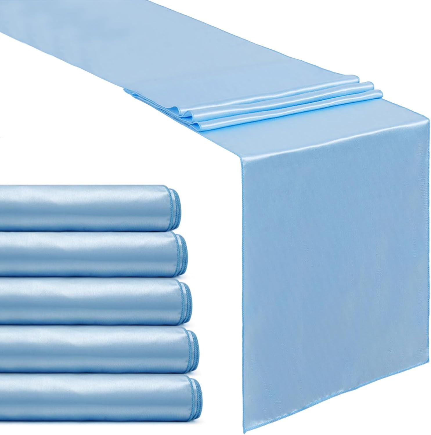 Baby Blue Table Runner Satin Table Runners Wedding Table Runner Silk ...