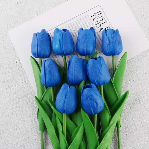 Baby Blue Tulip Artificial Bouquet, LGCASL Valentine's Day decorations ...