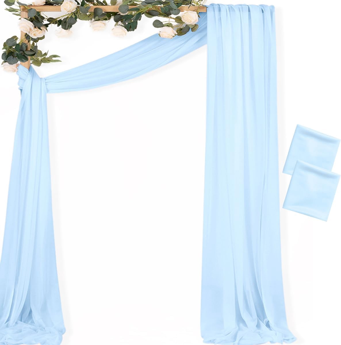 Baby Blue Wedding Arch Draping Fabric 2 Panels 29" x 20 FT Extra Long ...