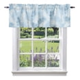 Baby Blue White Palm Leaves Valance Curtain 1 Panel, Botanical Forest ...