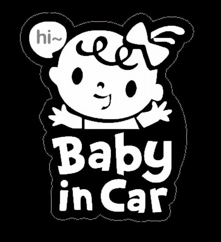Baby on Board Girl Safety Decal, Cute Baby Girl Reminder Sticker Window ...
