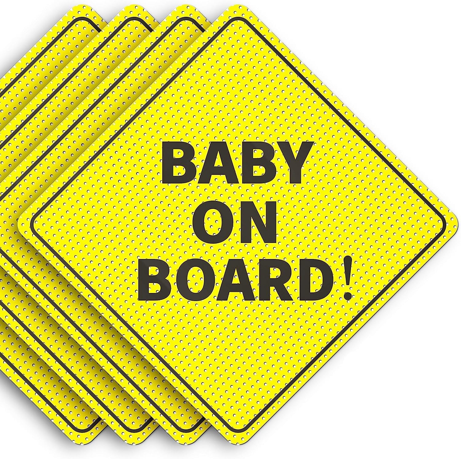 Baby On Board Sticker Sign - Essential for Cars - 2/4 Pack, 5" by 5 ...