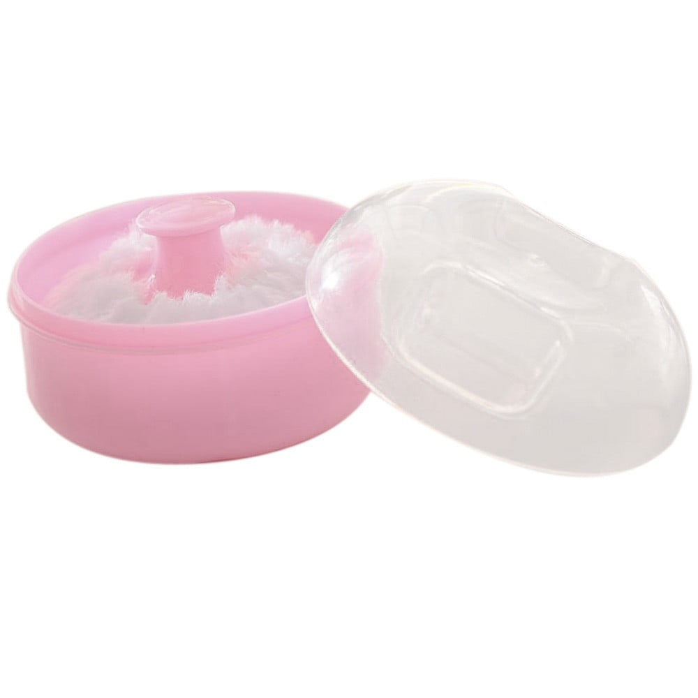 Baby Body Cosmetic Powder Puff Kit Sponge Box Case Container Large ...