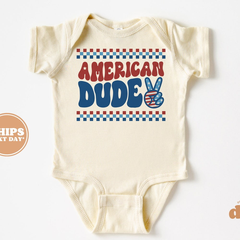 Baby Bodysuit, American Dude Peace Finger 4Th Of July Shirts & Bodysuit ...