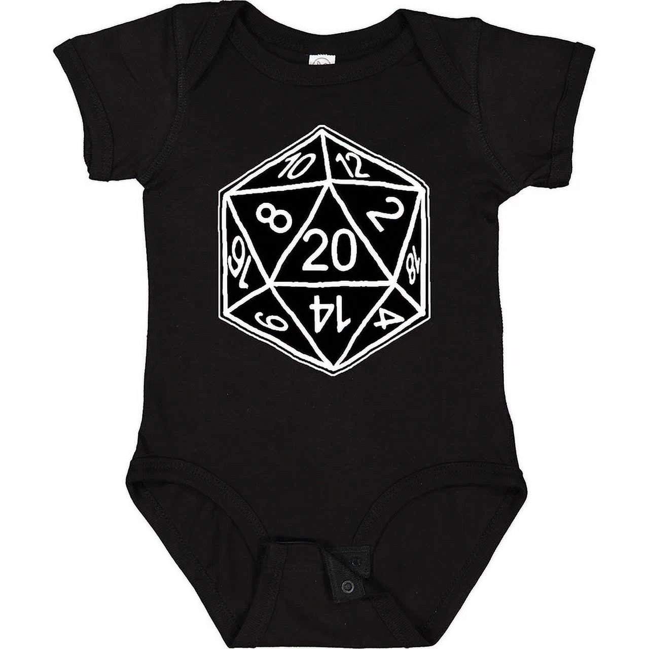 Baby Bodysuit BELLA CANVAS 20 Sided Black Dice Baby Bodysuit D&D Nerd Geek D20 Gamer One-Piece ...