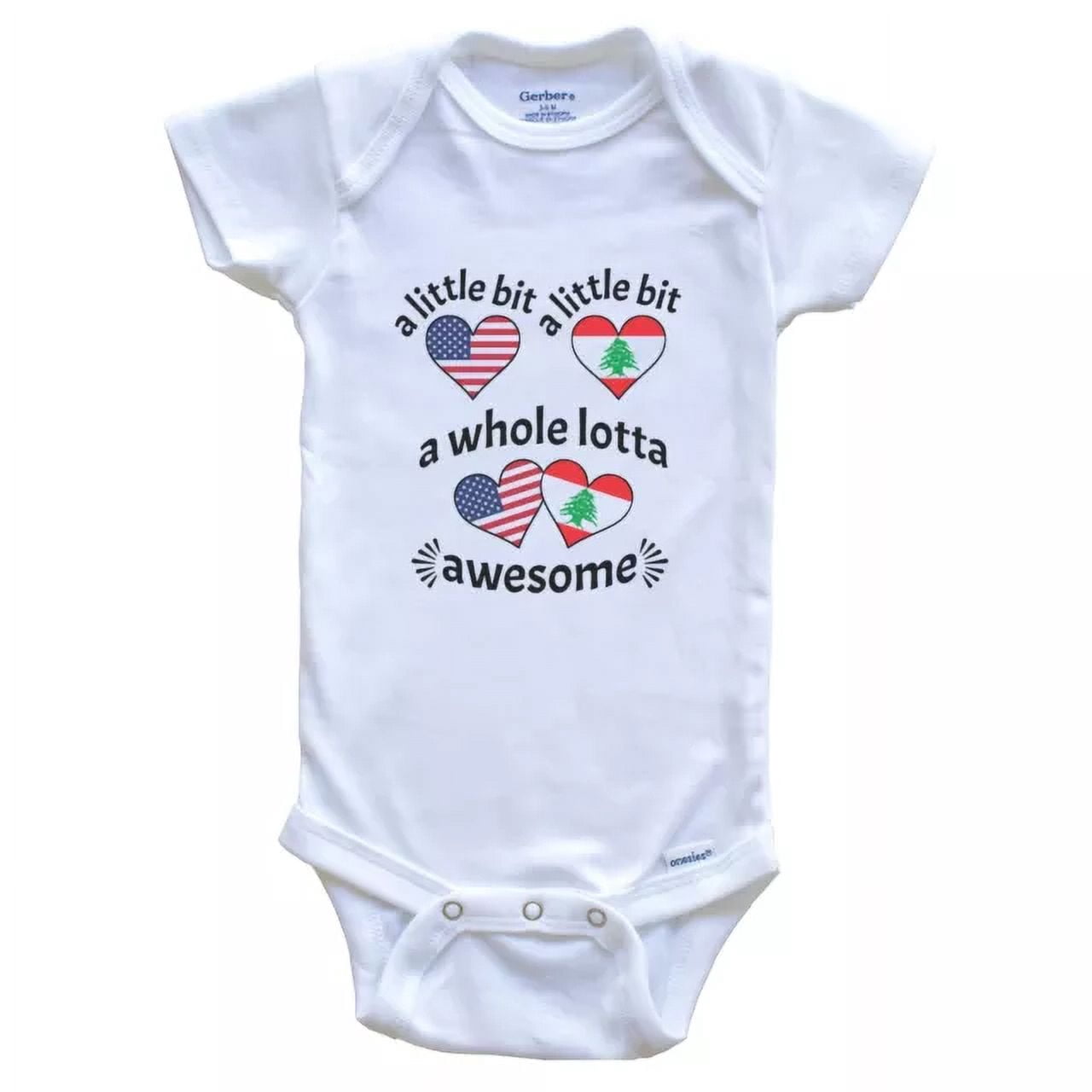 Baby Bodysuit BELLA CANVAS A Little Bit Lebanese American Lebanon Usa ...