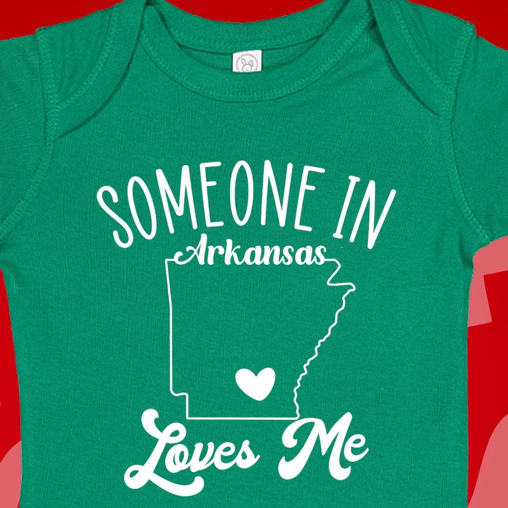 Baby Bodysuit BELLA CANVAS Arkansas Baby Bodysuit, Someone Loves Me In ...