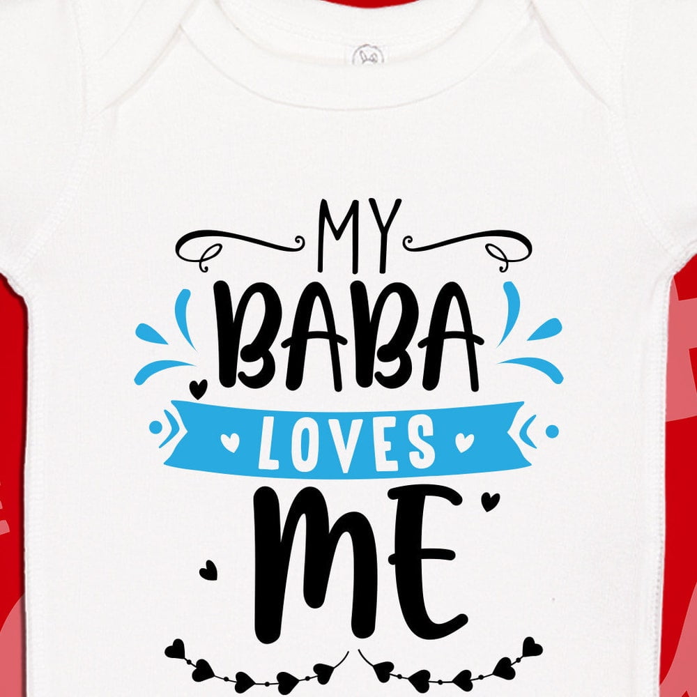 Baby Bodysuit BELLA CANVAS My Baba Loves Me Baby Onesie Bodysuit Kids T ...