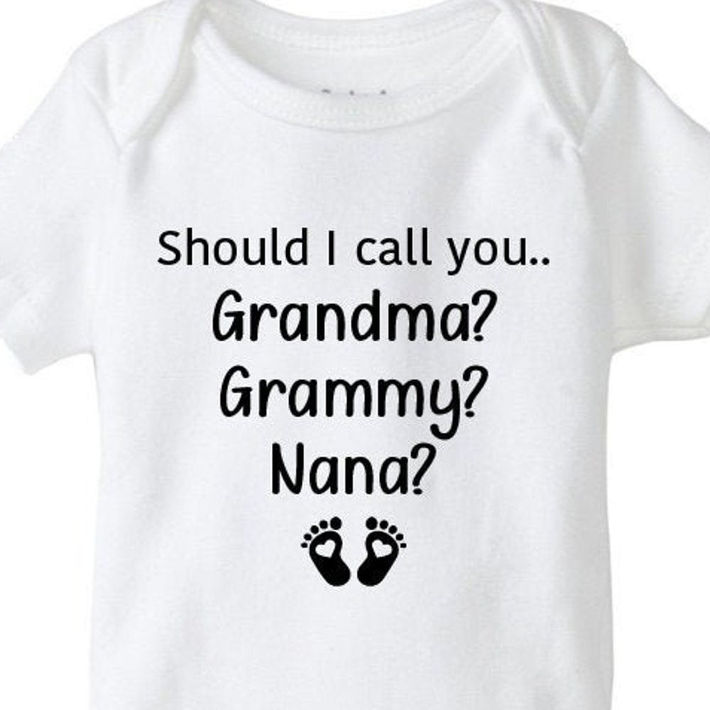 Baby Bodysuit BELLA CANVAS Baby Announcement Onesie, You Are Going To Be A Grandma, Should I ...