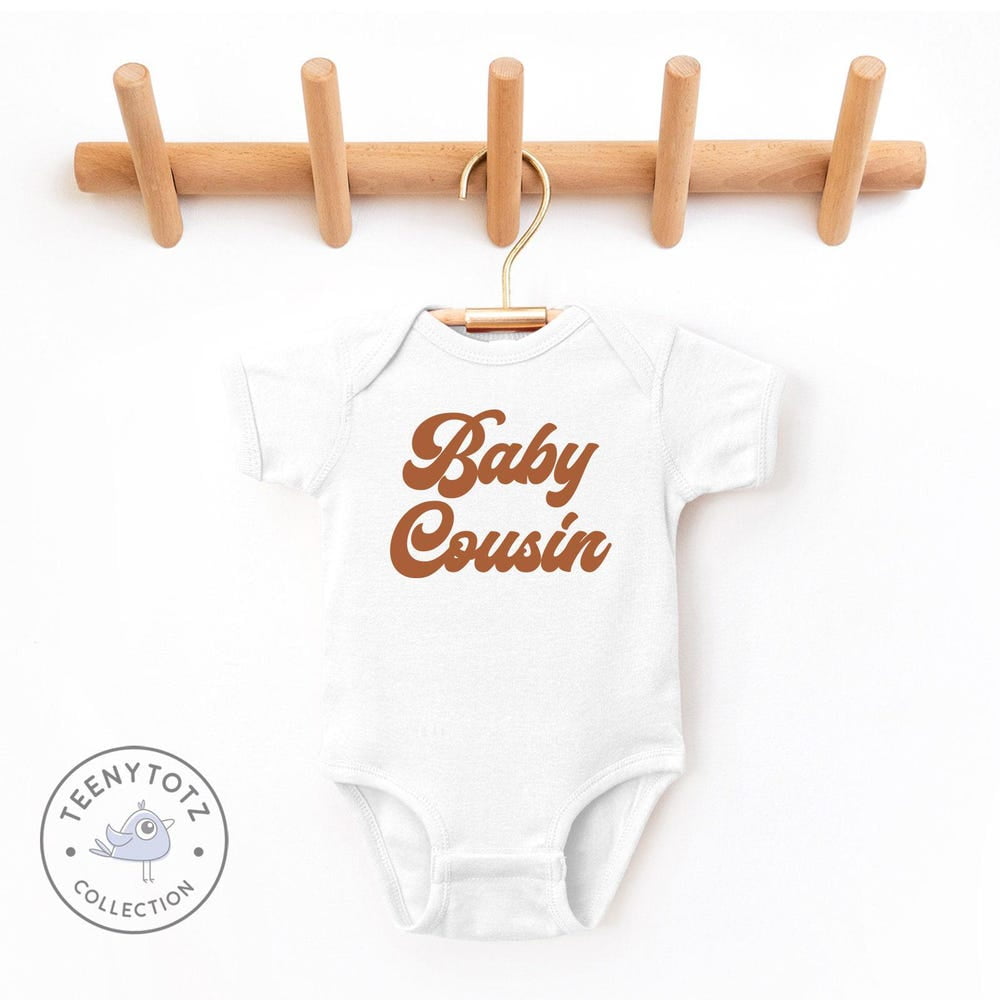Baby Bodysuit BELLA CANVAS Baby Cousin Bodysuit, Retro Baby Cousin Romper, Vintage Baby Cousin ...