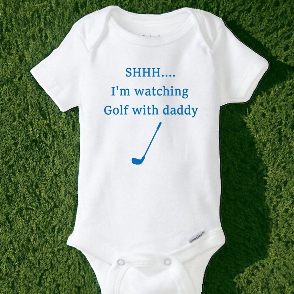 Baby Bodysuit BELLA CANVAS Baby Golf Onesie, Shhh I'M Watching Golf ...