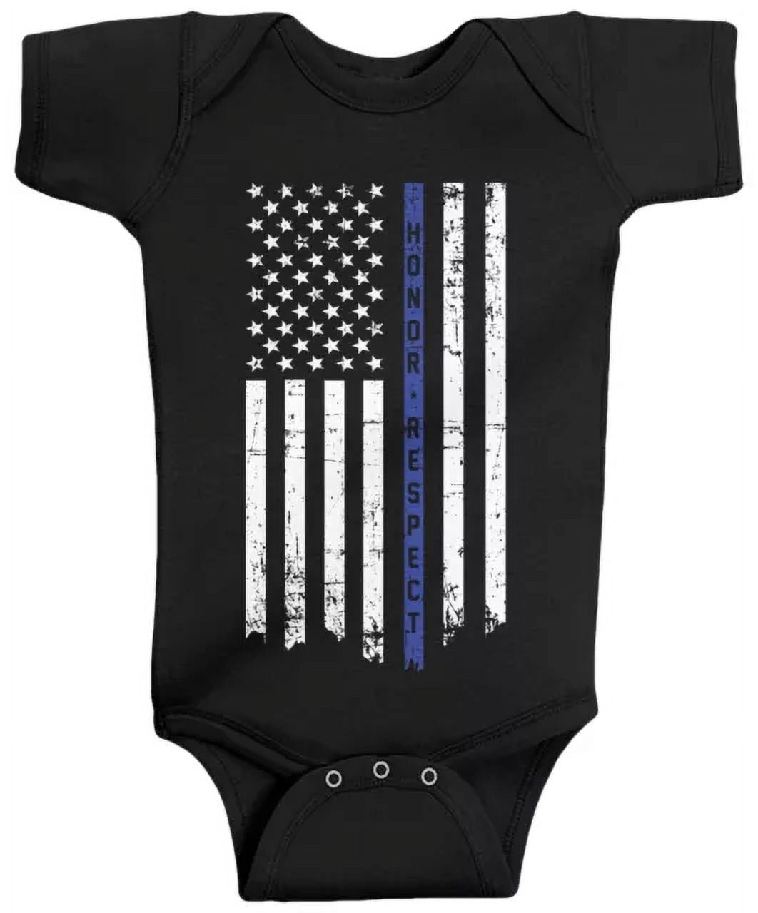 Baby Bodysuit BELLA CANVAS Baby Honor & Respect Thin Blue Line Infant ...