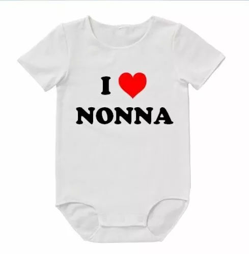 Baby Bodysuit BELLA CANVAS Baby I Love Nonna Nana Bodysuit Romper Cute Funny Grandma Grandpa ...