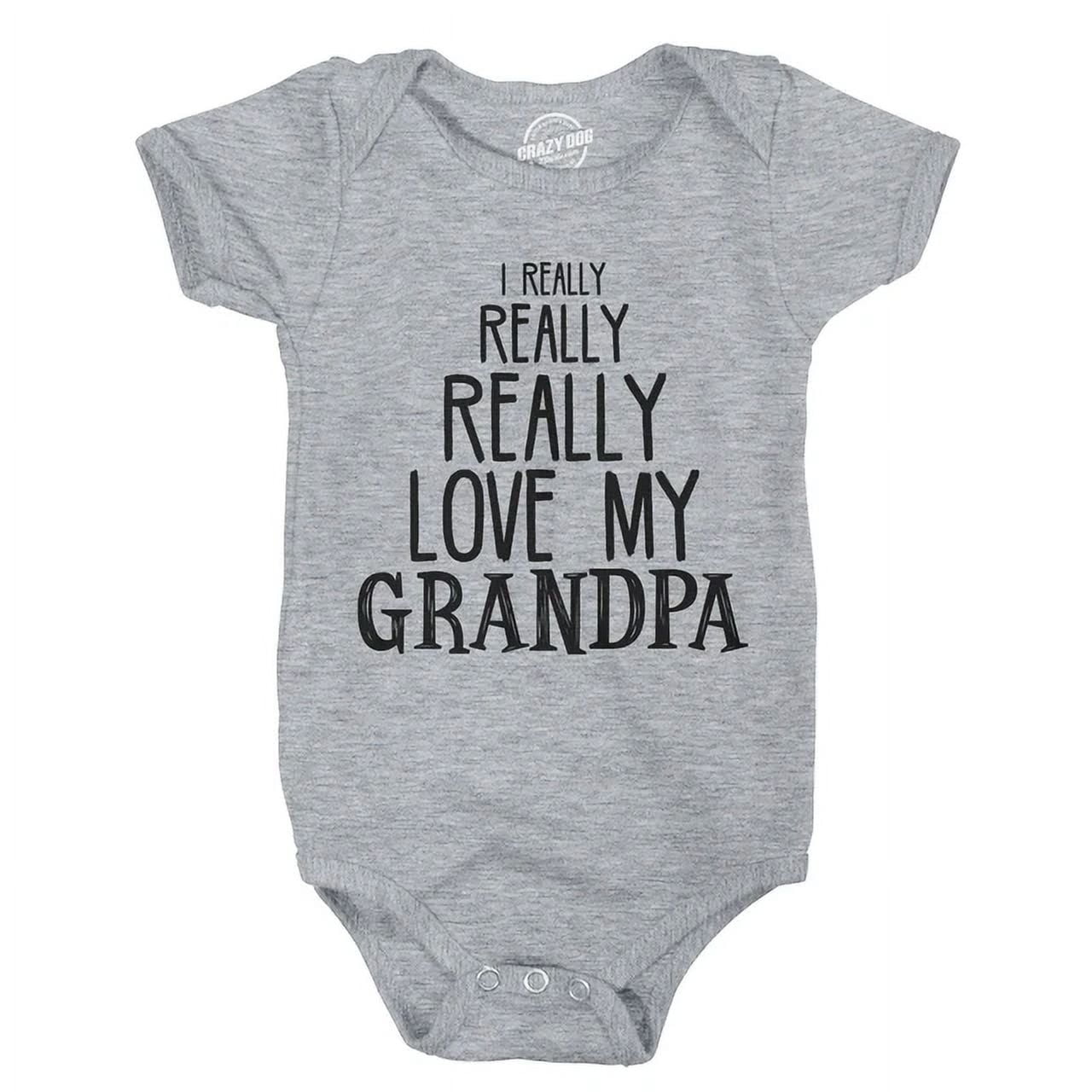 Baby Bodysuit BELLA CANVAS Baby Really Really Love My Grandpa Cute Funny Infant Creeper Bodysuit ...