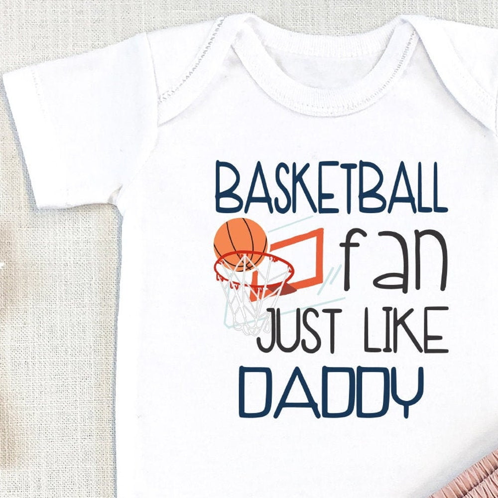 Baby Bodysuit BELLA CANVAS Basketball Fan Just Like Daddy Onesie ...