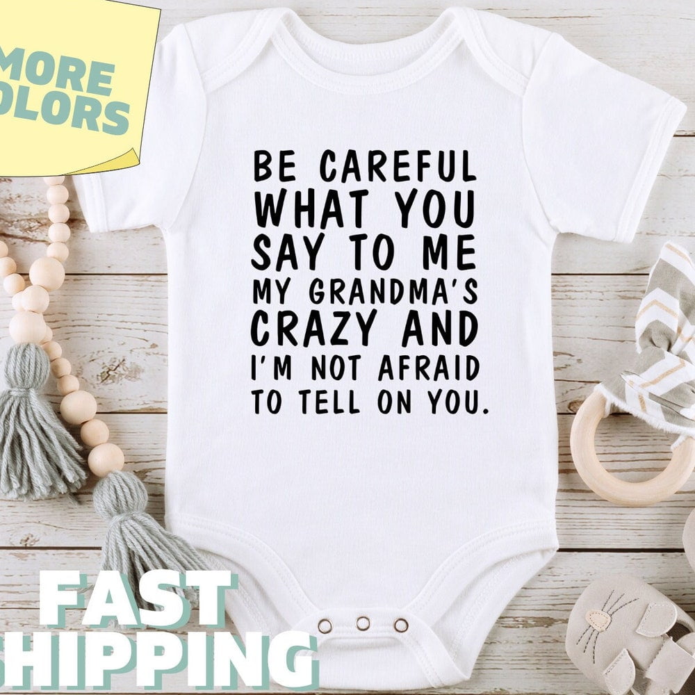 Baby Bodysuit BELLA CANVAS Be Careful What You Say To Me Funny Baby Onesie Pregnancy ...