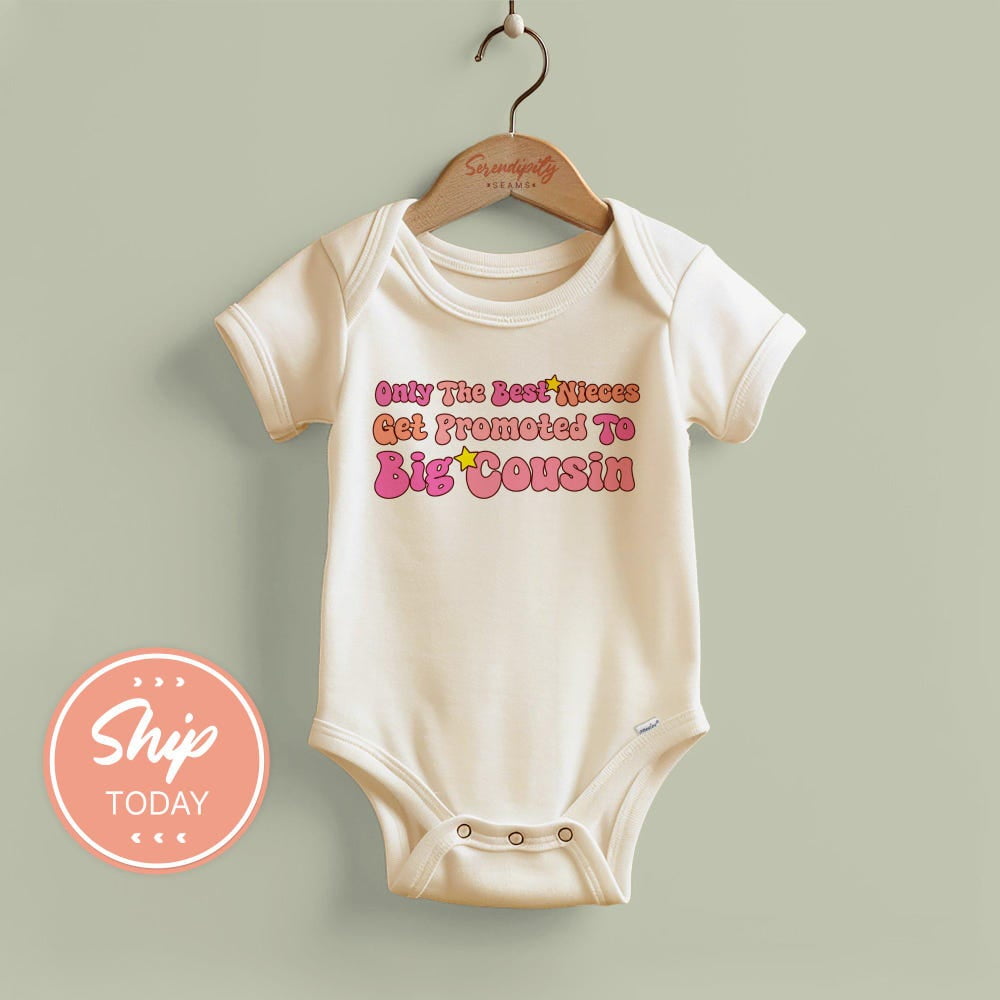 Baby Bodysuit BELLA CANVAS Big Cousin Announcement Baby Bodysuit, Gender Neutral Baby Outfit ...