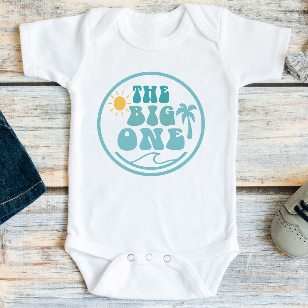 Baby Bodysuit BELLA CANVAS The Big One First Birthday Boy, Surf 1St Birthday, Boys Surfing ...