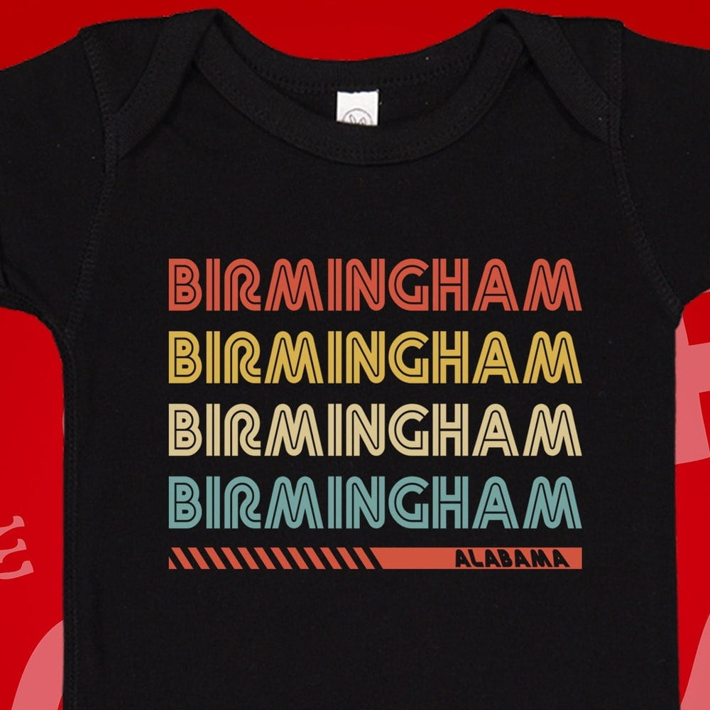 Baby Bodysuit BELLA CANVAS Birmingham Baby Onesie, Retro Birmingham Kids Shirt, Birmingham Baby ...