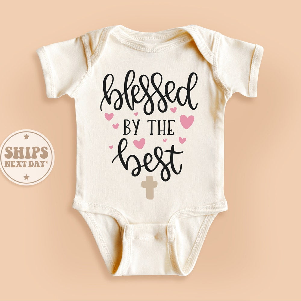 Baby Bodysuit BELLA CANVAS Blessed By The Best Onesie, Lucky Baby ...