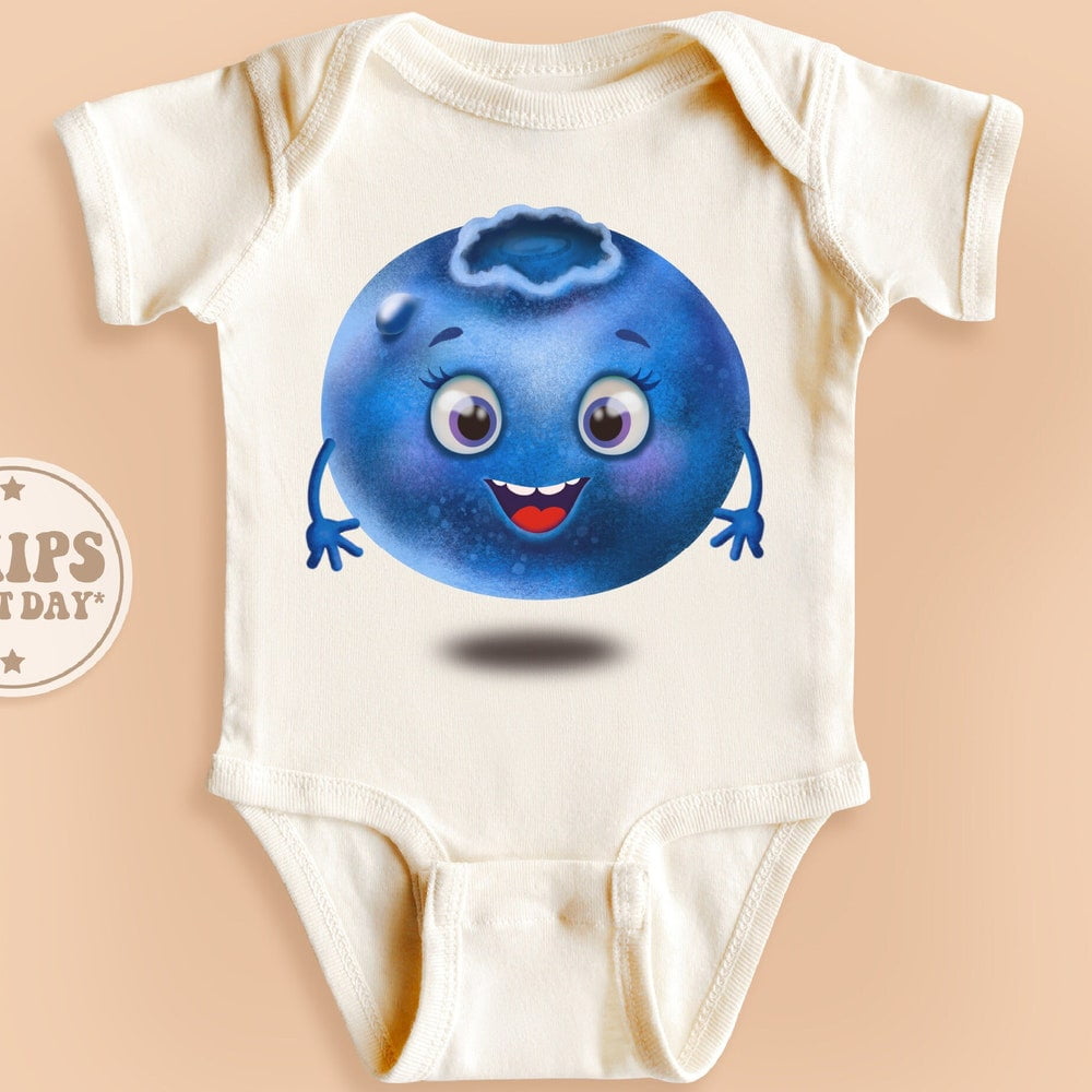 Baby Bodysuit BELLA CANVAS Blueberry Onesie, Cute Fruit Baby Onesie ...