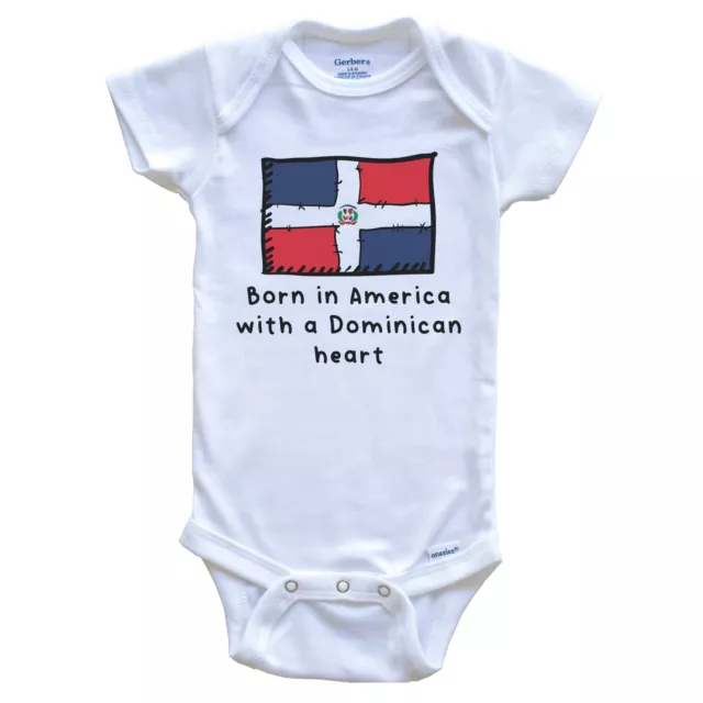Baby Bodysuit BELLA CANVAS Born In America With A Dominican Heart ...
