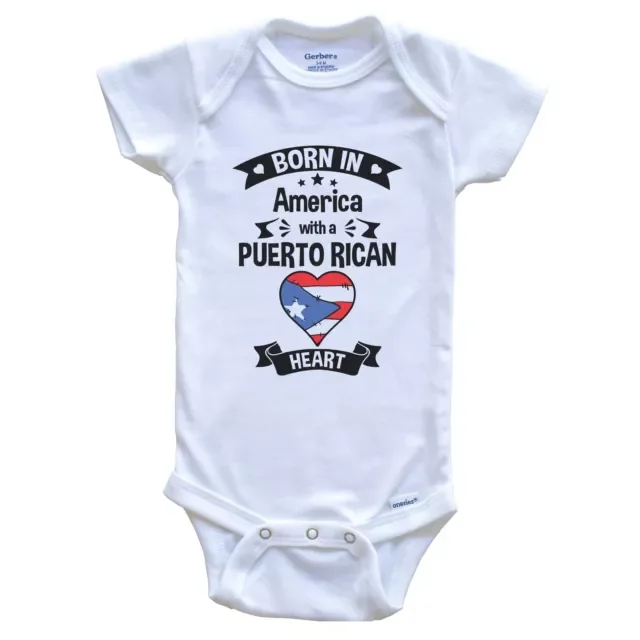 Baby Bodysuit BELLA CANVAS Born In America With A Puerto Rican Heart ...