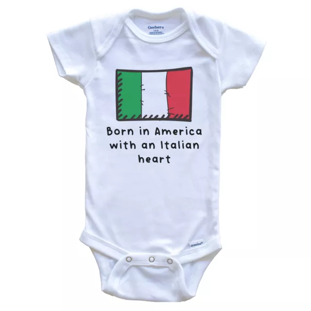 Baby Bodysuit BELLA CANVAS Born In America With An Italian Heart Cute ...