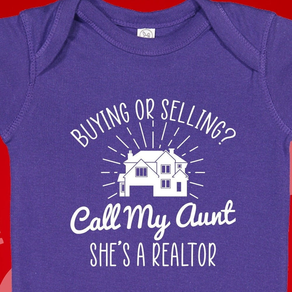 Baby Bodysuit BELLA CANVAS Call My Aunt She'S A Realtor Baby Onesie Bodysuit Kids Shirt, My ...