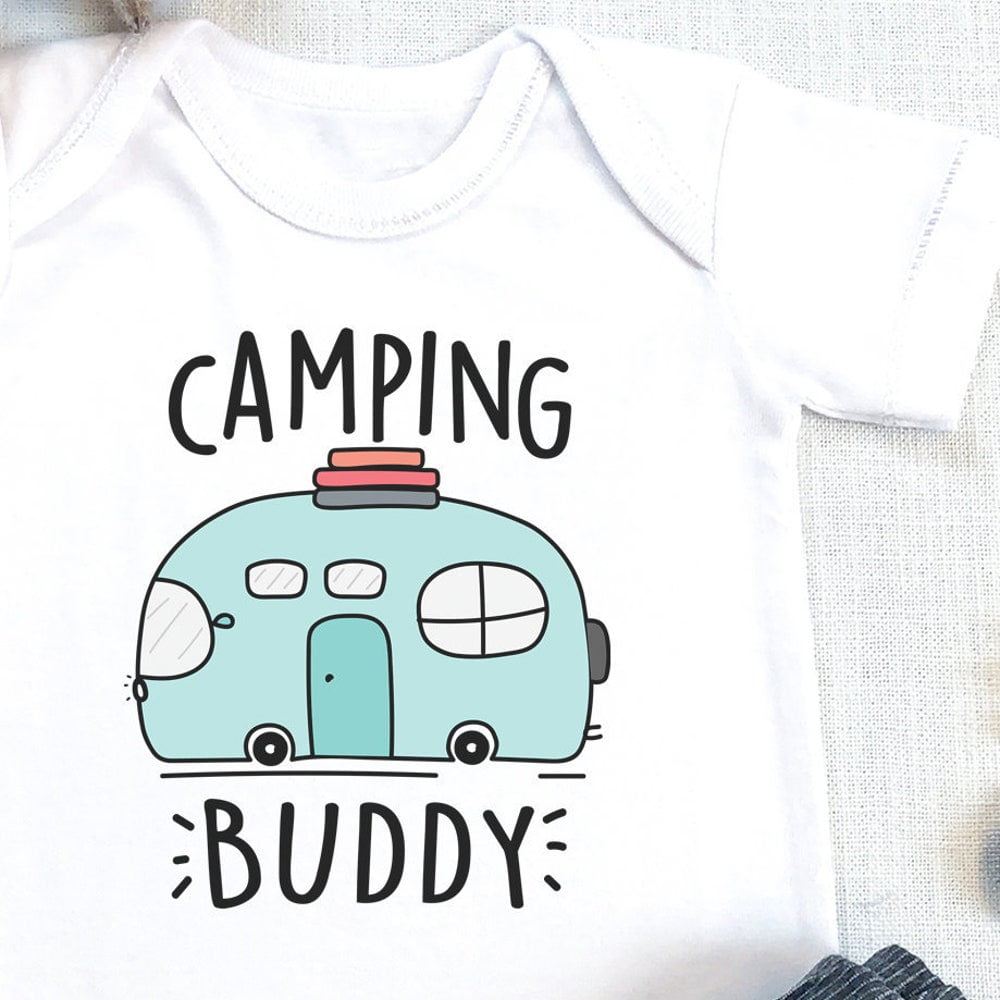 Baby Bodysuit BELLA CANVAS Camping Buddy, Happy Camper, Baby Shower ...