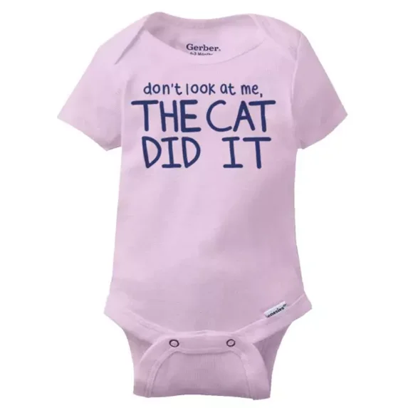 Baby Bodysuit BELLA CANVAS Cat Did It Funny Pet Lover Cute Outfit Gift ...
