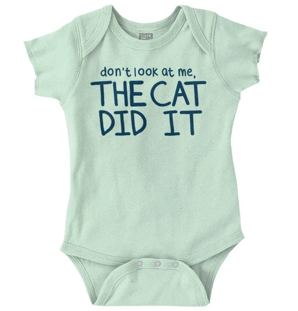 Baby Bodysuit BELLA CANVAS Cat Did It Funny Pet Lover Cute Outfit Gift Newborn Baby Boy Girl ...