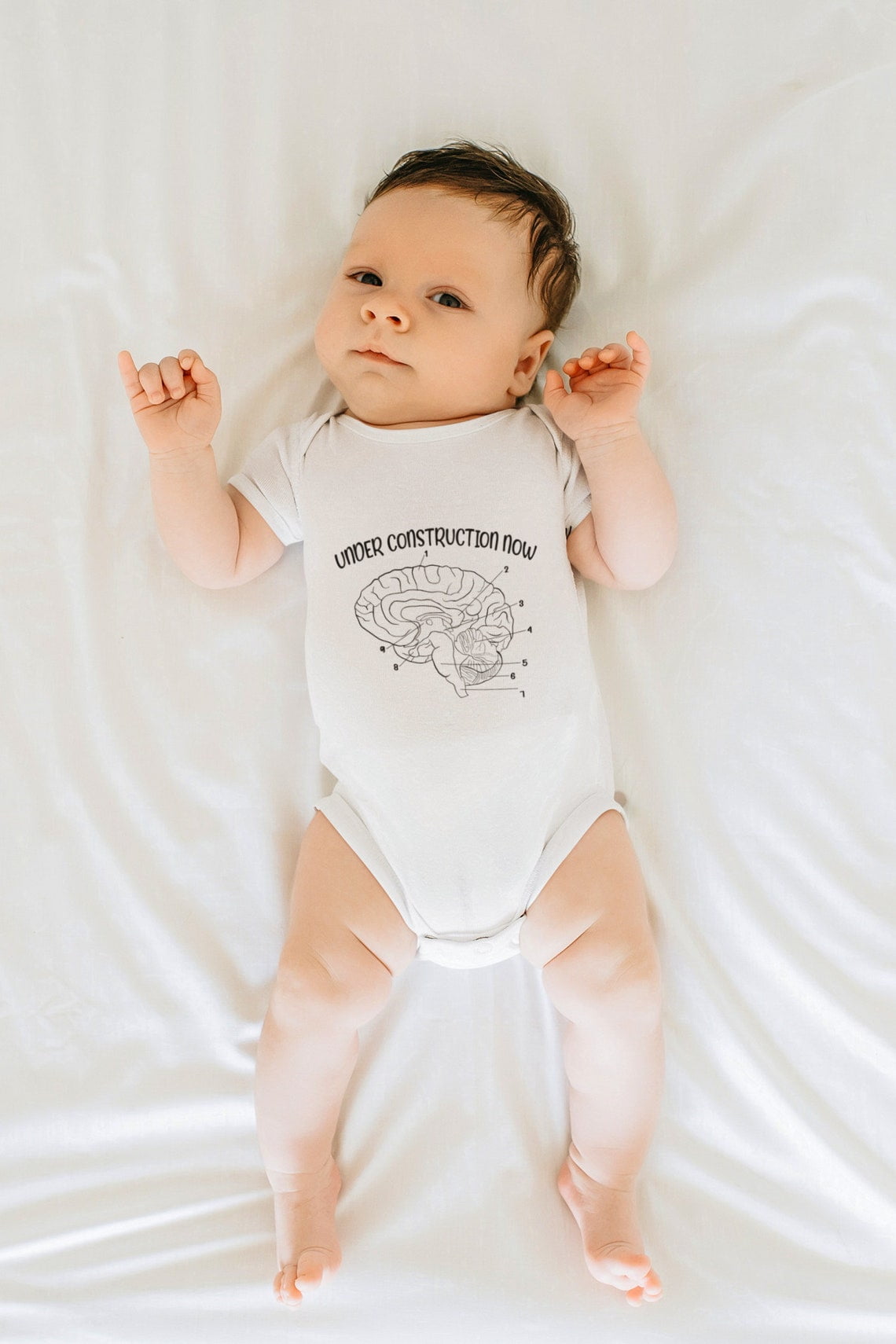 Baby Bodysuit BELLA CANVAS Under Construction Brain Diagram Onesie ...