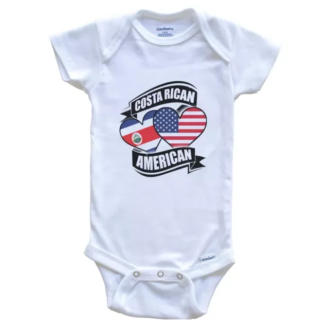 Baby Bodysuit BELLA CANVAS Costa Rican American Hearts Usa Costa Rica ...