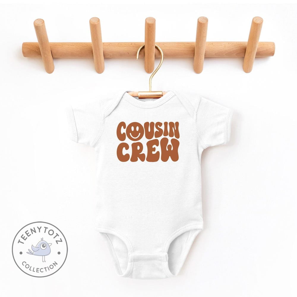 Baby Bodysuit BELLA CANVAS Cousin Crew Bodysuit, Retro Baby Romper, Cute Cousin Bodysuit, Boho ...