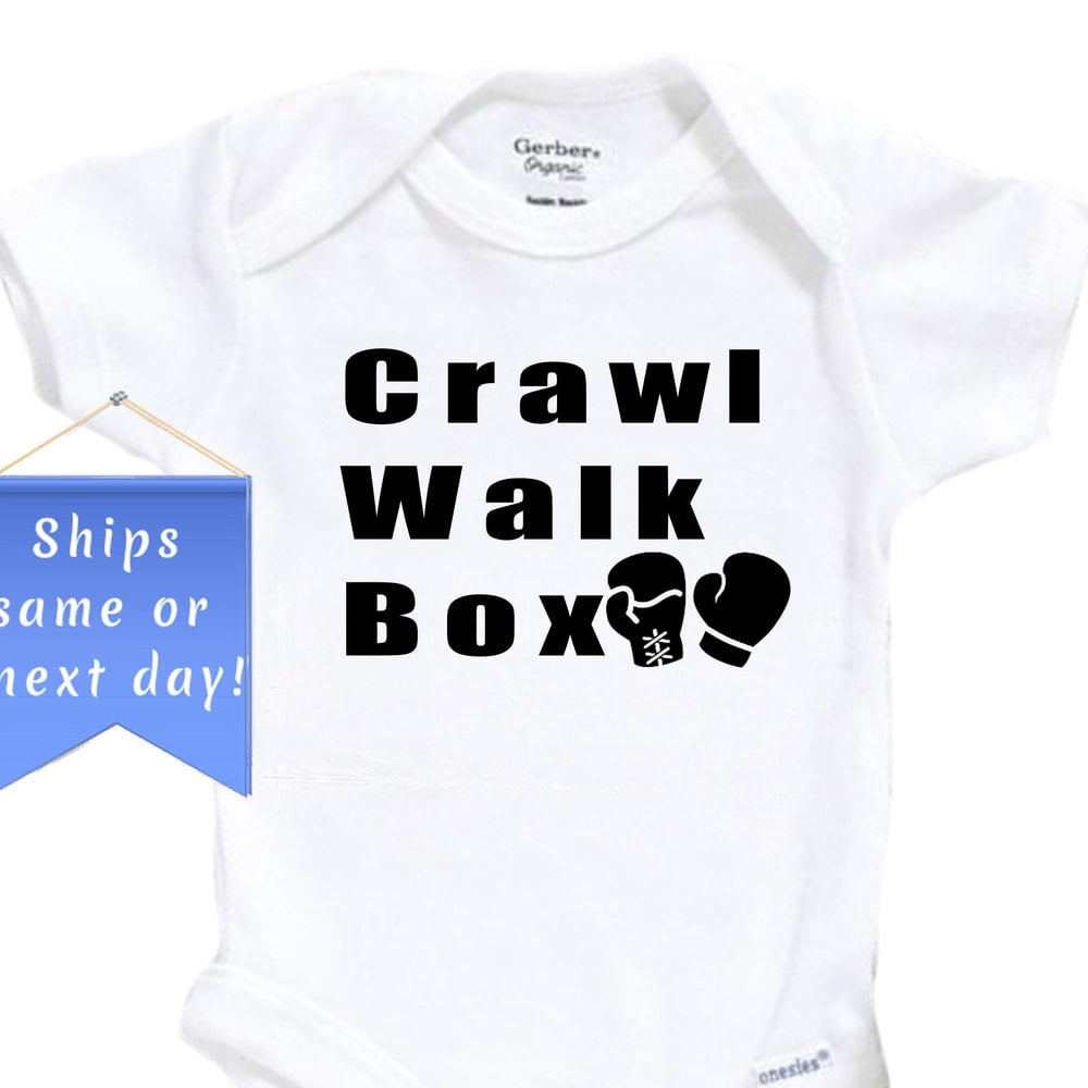 Baby Bodysuit BELLA CANVAS Crawl Walk Box, Baby Boxing Onesie, Boxing ...