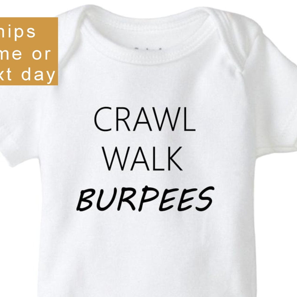 Baby Bodysuit BELLA CANVAS Crawl Walk Burpee Onesie, Future Burpee, Gym ...