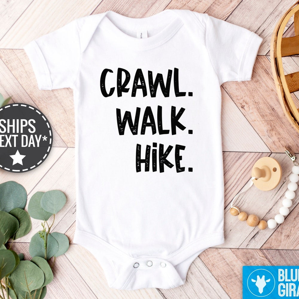 Baby Bodysuit BELLA CANVAS Crawl Walk Hiking Baby Onesie, Crawl, Walk ...